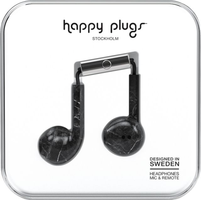 Happy Plugs Earbuds Plus Black Marble - ONLINE ONLY | Happy Plugs ...